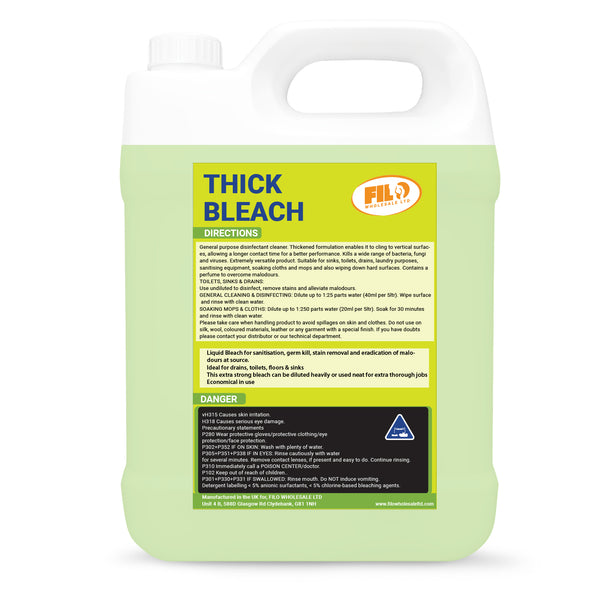 FILO Thick Bleach 5L, 10L and 20L (Concentrated) - Disinfects, Removes ...