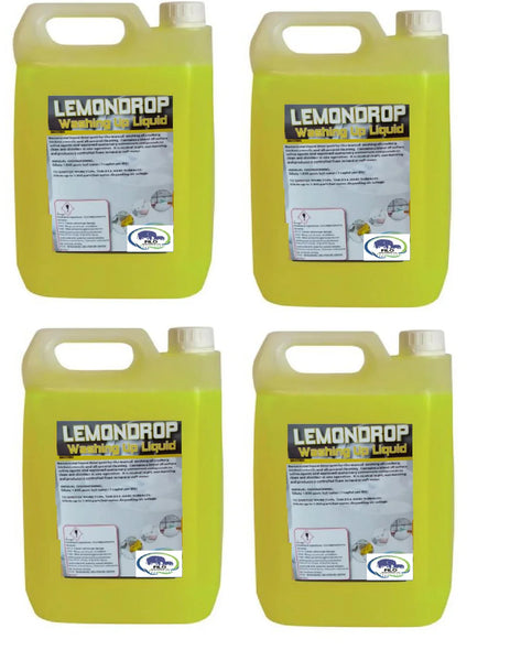 4 Pack of 5 Litre Concentrated Lemon Washing Up Liquid - Kitchen Dishe ...